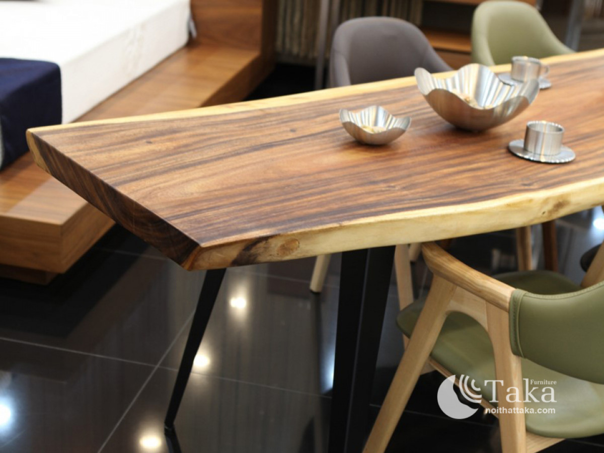 Solid tamarind wood table 2600x700 - TAKA Furniture - Solid wood table ...